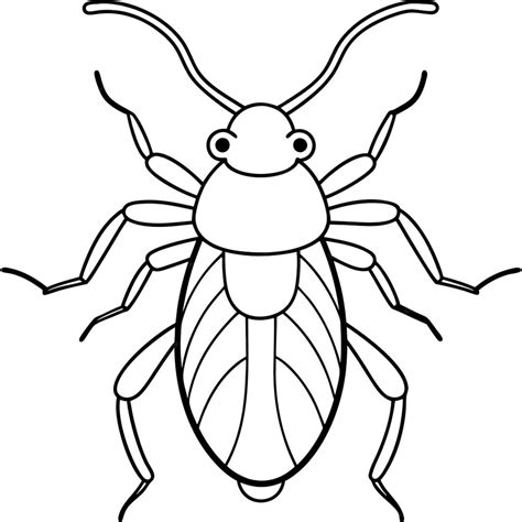 A Coloring Page Of An Bug With No Color Just Black Lines Vector Illustration Line Art Premium