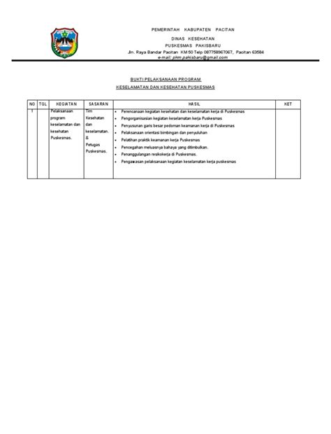 1351 Bukti Pelaksanaan Program Keselamatan Kerja Pdf