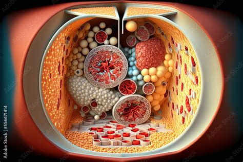 Cross Section Of A Fantasy Internal Structure Of A Cell Or