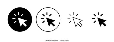 Click Icon Set Pointer Arrow Icon Stock Vector Royalty Free