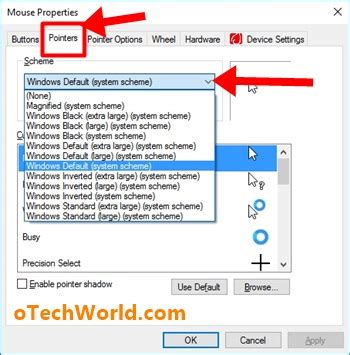 How To Change Mouse Pointer Text Cursor In Windows 10 OTechWorld