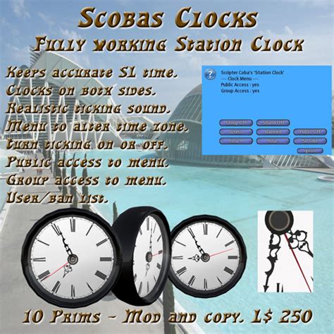 Second Life Marketplace Scobas Station Clock