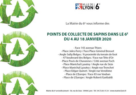 Collecte De Sapins 10 Points De Collecte Dans Tout Le 6e Lyon
