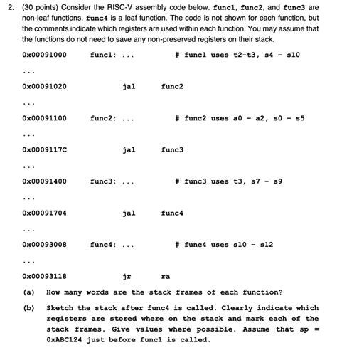 Solved 2 30 Points Consider The Risc V Assembly Code
