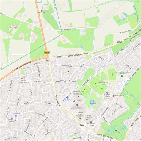 Coesfeld Modern Atlas Vector Map Boundless Maps