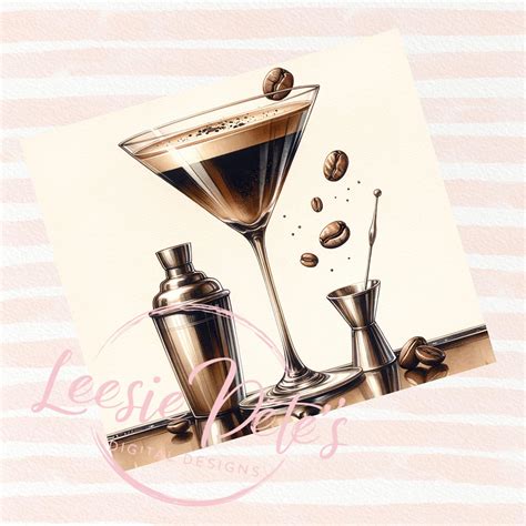 Espresso Martini Png Cocktail Sublimation Design Tumbler Wrap Design