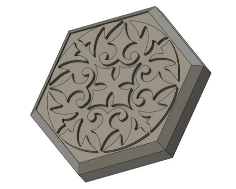 Stl File Hexagonal Wall Tile With Ornament 🪑 Gcode ・3d Printable Model