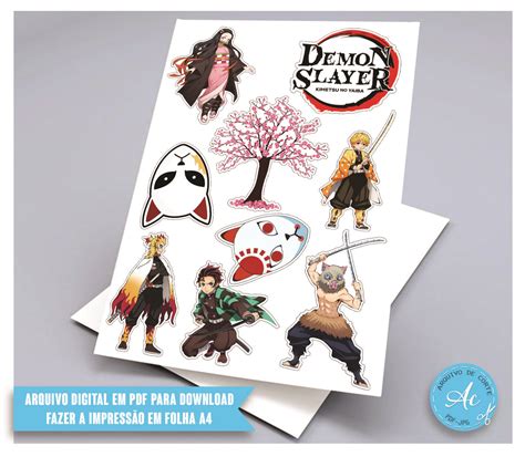 Topo De Bolo Demon Slayer Kimetsu No Yaiba Arquivo De Corte