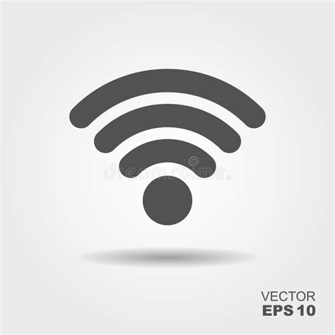 Wifi Icon Vector Wireless Internet Sign Flat Icon With Shadow Stock