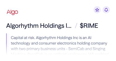 Buy Algorhythm Holdings Inc Stock Rime Share Price Lightyear