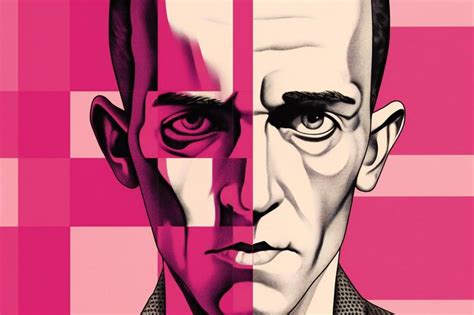 Premium Photo Digital Illustration Of A Mans Face Surrounded By Pink
