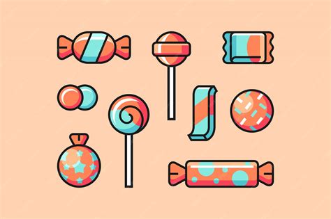 Premium Vector Candy Icon Set