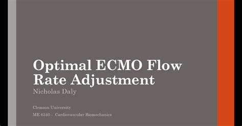 Pechakucha Presentation Optimal Ecmo Flow Rate Adjustment