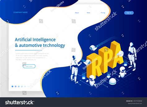 Isometric Concept Rpa Artificial Intelligence Robotics Stock Vector Royalty Free