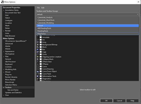 Customizing Toolbars Or Is It Containers Rhino For Windows Mcneel Forum
