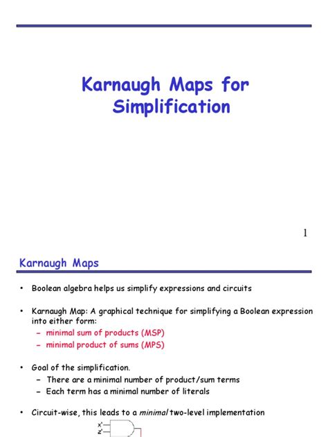 Karnaugh Maps For Simplification Pdf Algebra Boolean Algebra