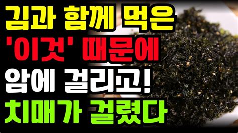 김과 상극인 음식 TOP 3 절대 같이 드시면 안됩니다 100세 건강을 위해 먹는 김 김 효능 부작용 정보 김밥 김부각