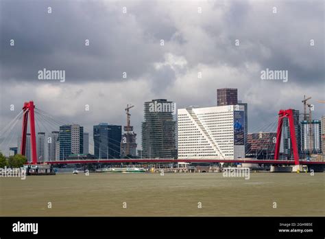 Willems Bridge Over The River Maas Rotterdam The Netherlands Stock