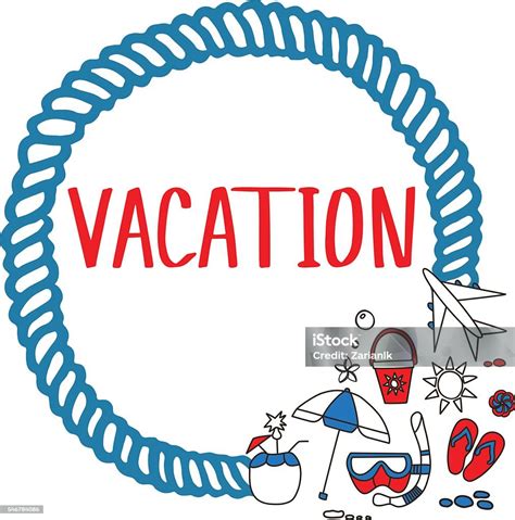 Bingkai Coret Liburan Ilustrasi Stok Unduh Gambar Sekarang Bagasi Tas Berlibur