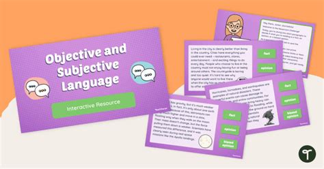 Objective And Subjective Language Teach Starter