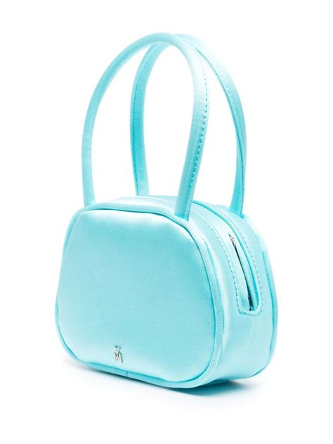 Amina Muaddi Blue Superamini Crystal Embellished Mini Bag Modesens