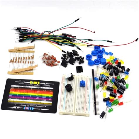 Starter Kit Resistor Led Capacitor Jumper Wires Breadboard