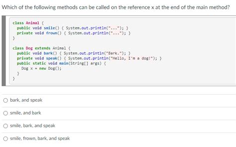 Solved Which Of The Following Methods Can Be Called On The Chegg