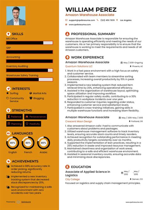 10 Amazon Warehouse Associate Resume Samples And Templates For 2025