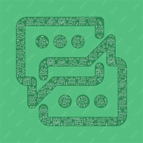 편집 가능한 선형 아이콘으로 채워진 팀 커뮤니케이션 픽셀 완벽한 개념 프리미엄 벡터