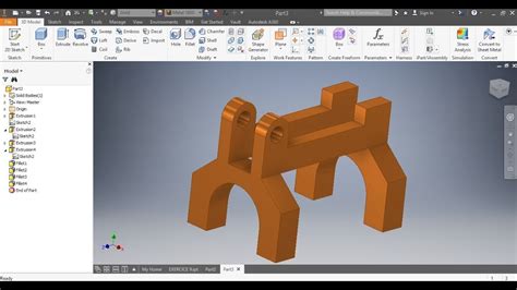 Transfer Fork Autocad Inventor Tutorial Unisa Cad161s Emo1601 Autodesk Youtube
