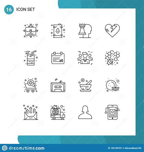 16 Creative Icons Modern Signs And Symbols Of Food Beverage Business