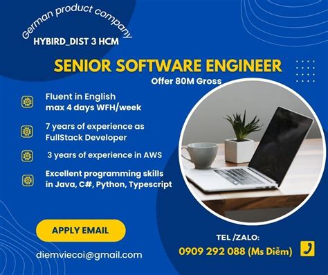 Diem Huynh On Linkedin Hybrid Dist 3 Senior Software Engineer ~ 80 Mil Gross A German