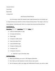 Recipe Assignment Odt Yesenia Herrera Carol Keig Math 300A 10 May