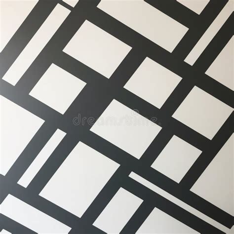 Abstract Composition Intersecting Black Rectangles Lines White
