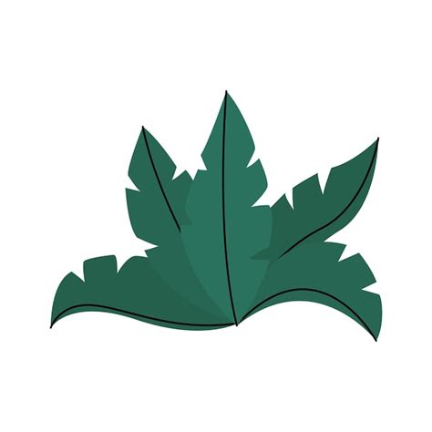 Premium Vector Cute Tropical Bush With Green Leaves Jungle Palm