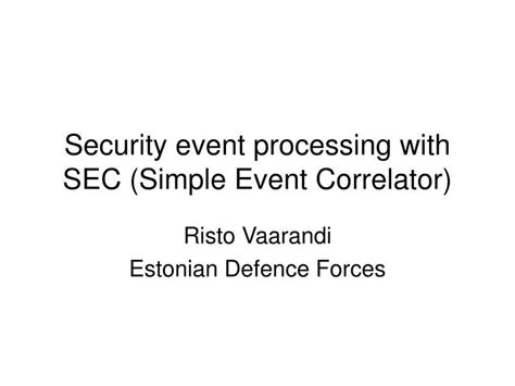 ppt security event processing with sec simple event correlator