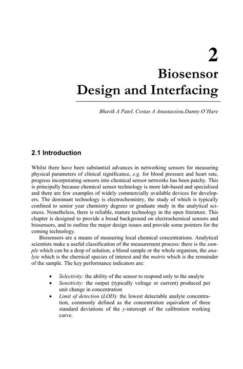 Pdf Biosensor Design And Interfacing