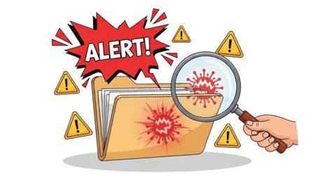 Alert Virus Detection Research On White Background Stock Illustration