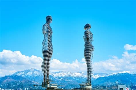 premium photo art object in batumi sculptures of a couple in love