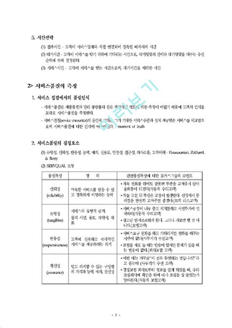 품질경영 서비스품질 개념 측정 관리 개선경영경제레포트