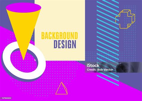 Template Bentuk Grafik Vintage Geometris Untuk Poster Spanduk Abstrak
