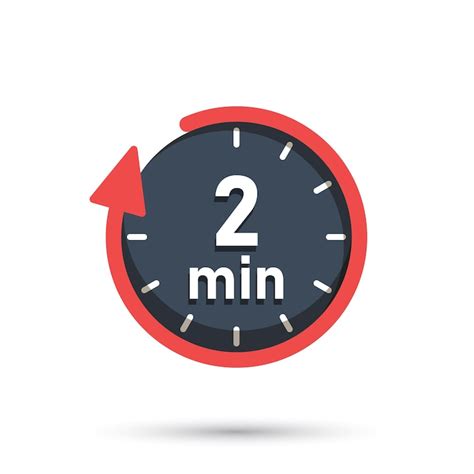 Premium Vector 2 Minute On Stopwatch Icon In Flat Style Clock Face