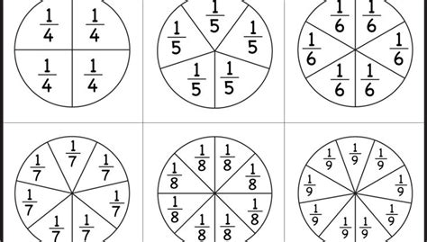 Fraction Circles Templates Printable