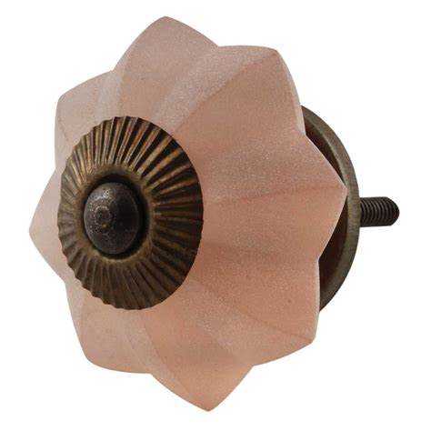 Pink Frosted Melon Glass Drawer Knobs