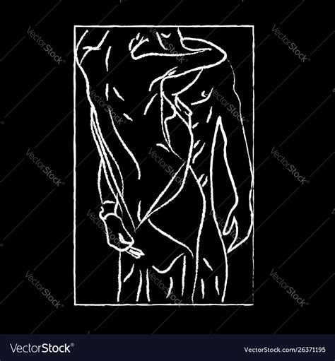 Naked Drawing On White Background Royalty Free Vector Image