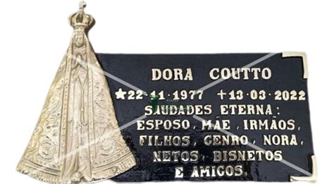 Placa Para Lápide Nossa Senhora Aparecida Parcelamento sem juros