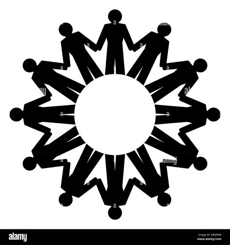 Les Gens Tiennent Les Mains Et Se Tiennent Dans Un Cercle Symbole