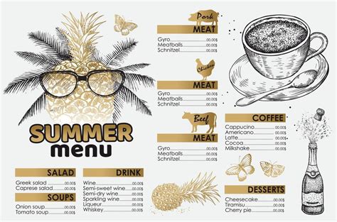 Summer Drink Menu Vector Art Icons And Graphics For Free Download