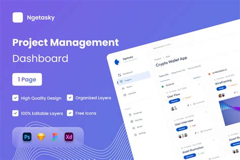 SaaS 项目管理仪表板 UI 设计 魔棒网