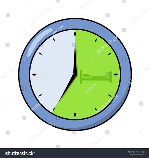 Round Office Clock Showing Seven Oclock Vector Có Sẵn Miễn Phí Bản